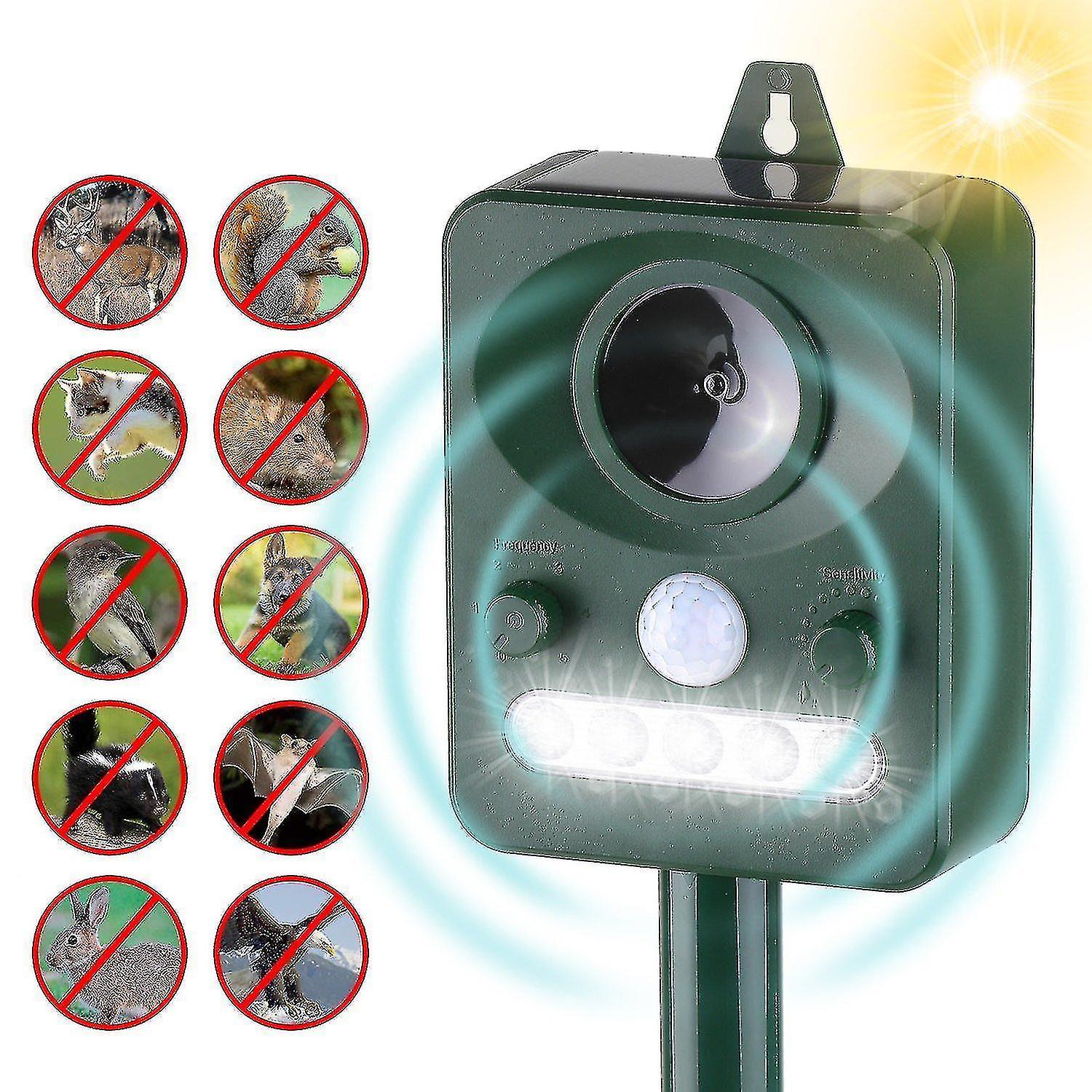 Solar Ultrasonic Pest Repeller Outdoor Animal With Sound Motion Sensor ...