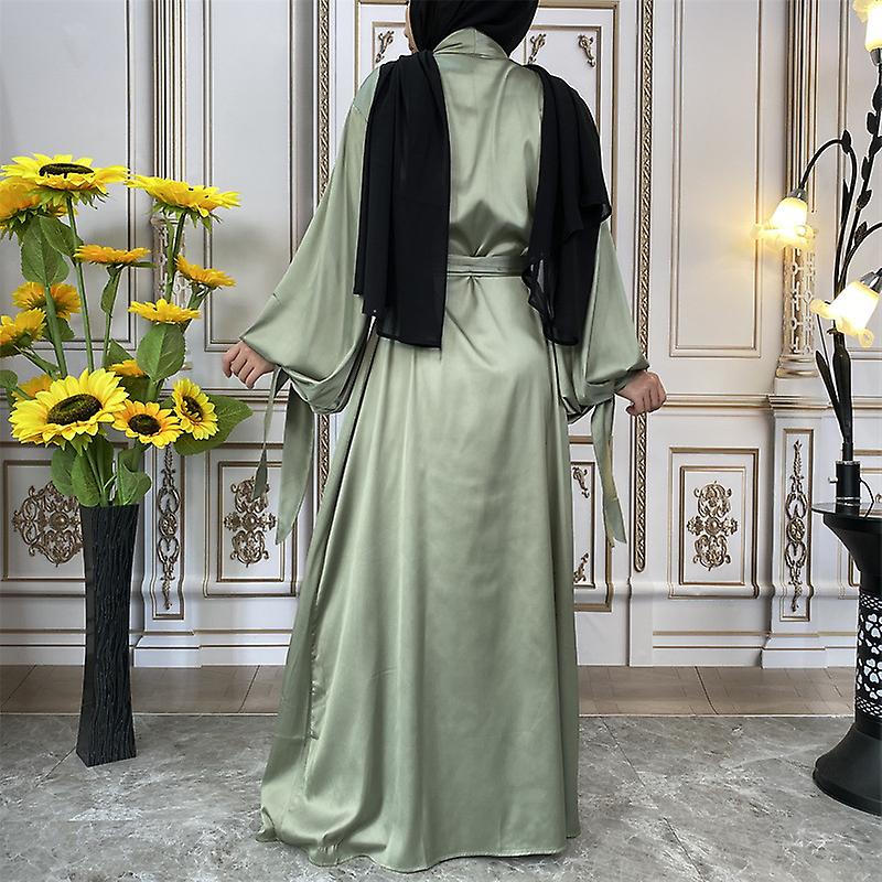 Solid Muslim Hijab Abaya Kaftan Dubai Eid Dress Caftan Marocain Abayas For Women Jilbab Islam ...