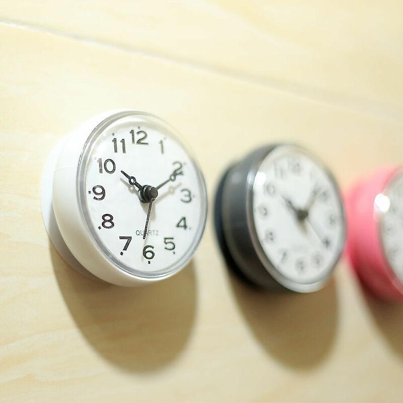 Waterproof bathroom wall clock small kitchen wall watch suction cup ...