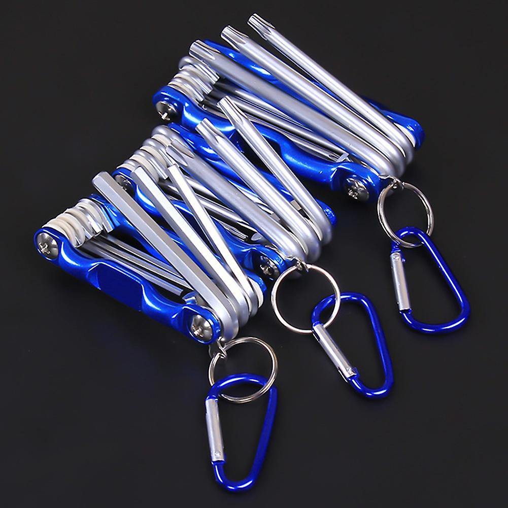 ZHOUBA Multifunctional Folding Hex Wrench Spanner Set Portable Metric ...