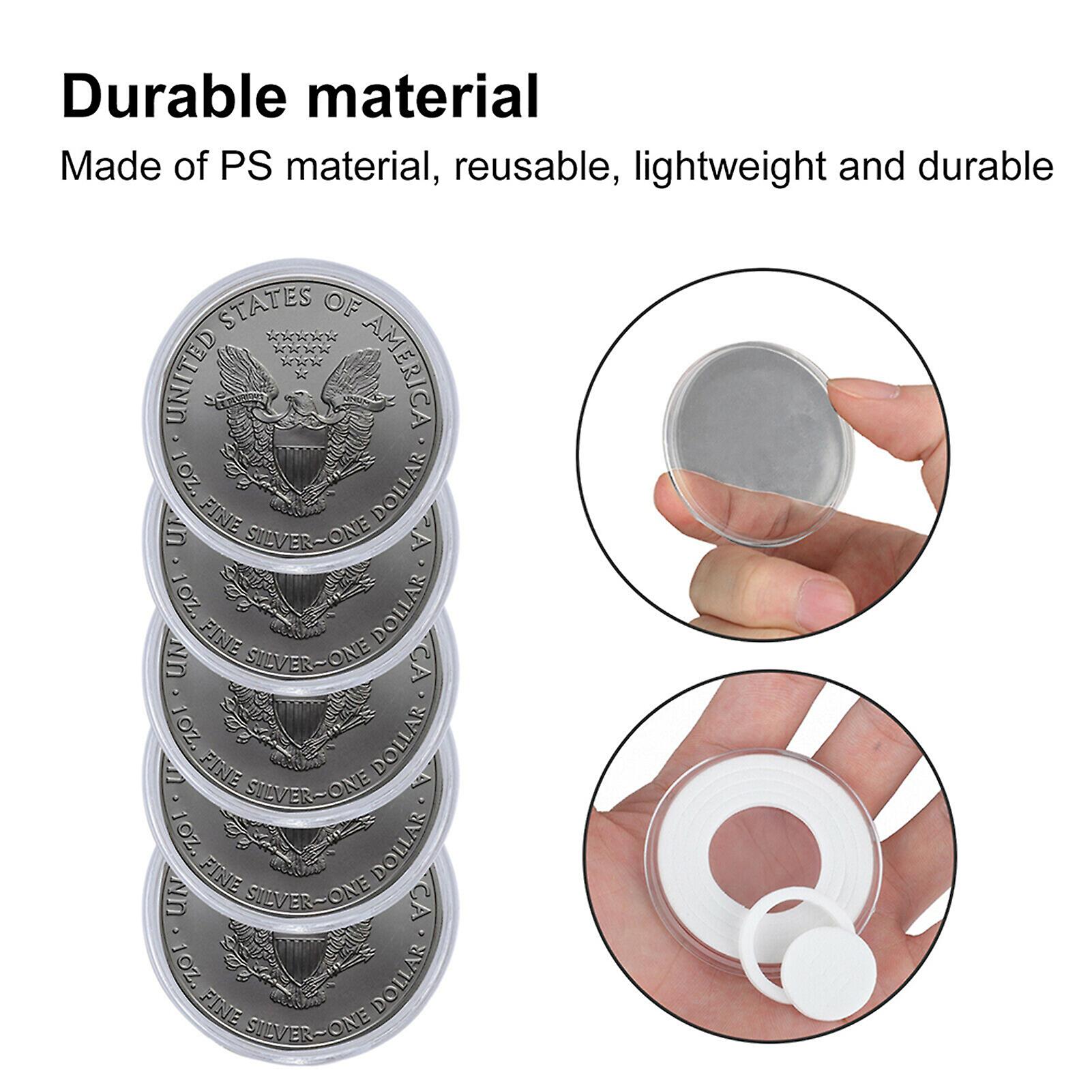 20 Sets 46mm Coin Holder Capsule Protector Collection Clear Coin ...