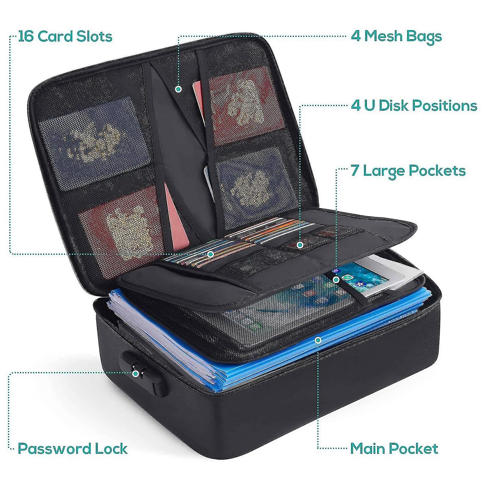 Fireproof Waterproof File Bag With Lock Home Office Travel Fireproof ...