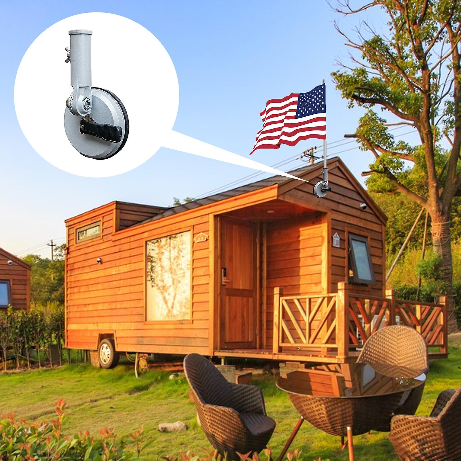 RV Flag Mount RV Flagpole Base Damage-Free Installation Aluminum Alloy ...