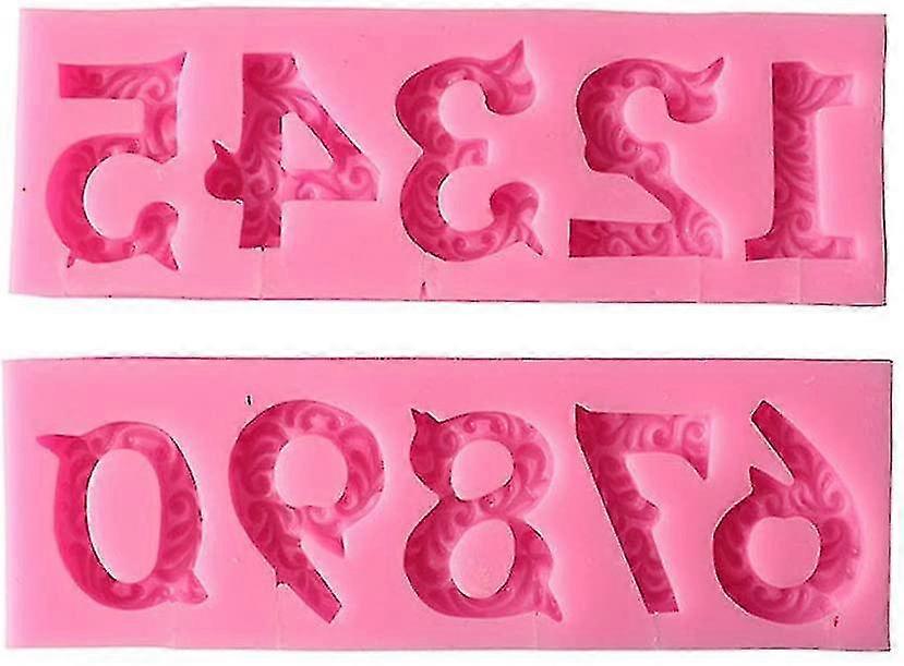 Silicone Number 0-9 3d Embossed Fondant Chocolate Mold With Stick Hole ...