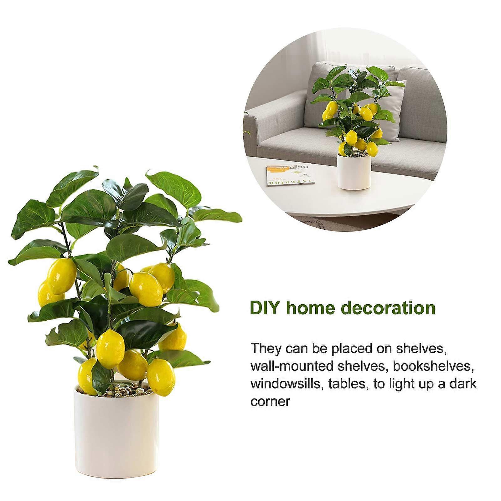 Small Fake Lemon Tree For Lemon Decor Artificial Lemon Tree With White ...