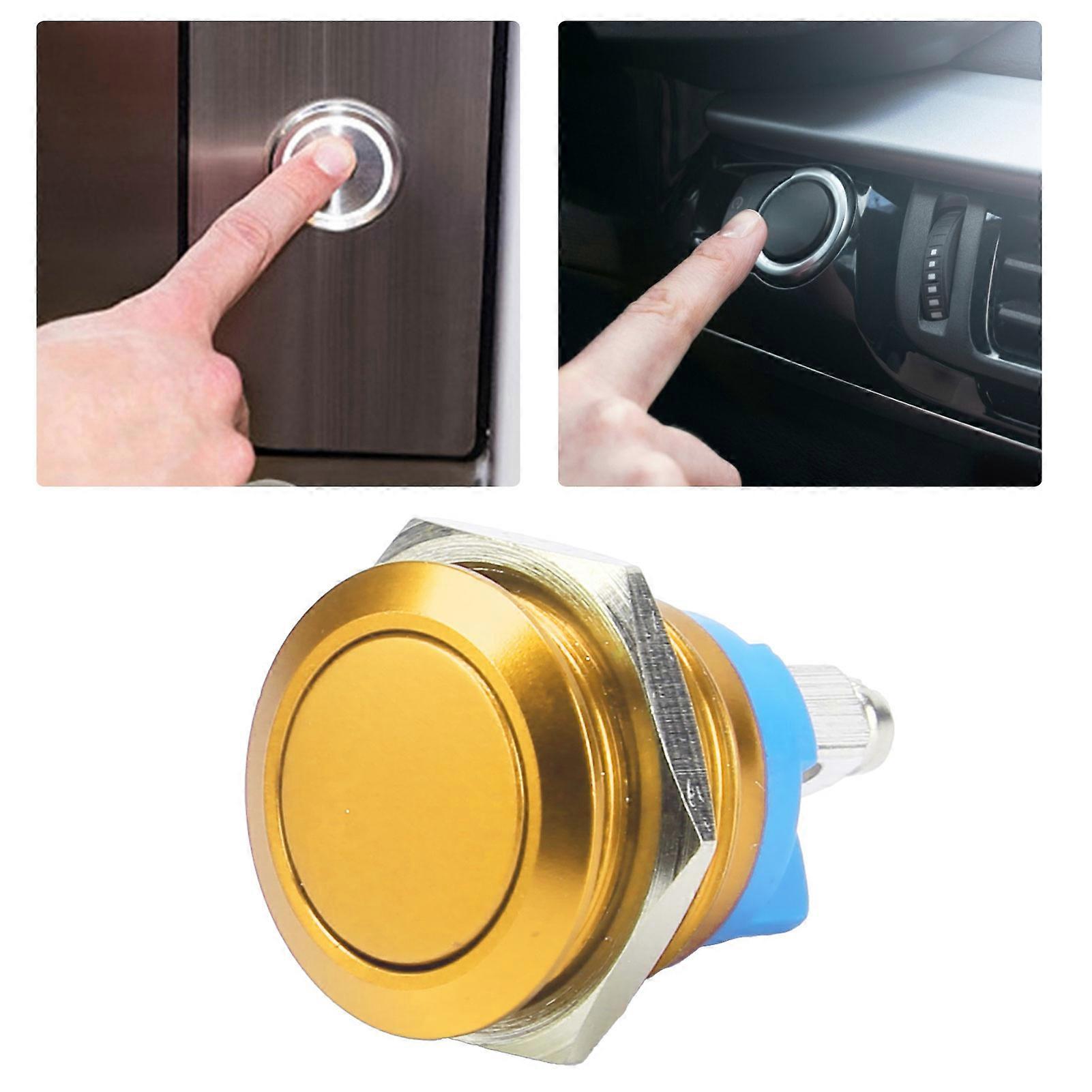 Metal Button Switch Stainless Steel 16mm Flat Round Head Waterproof ...