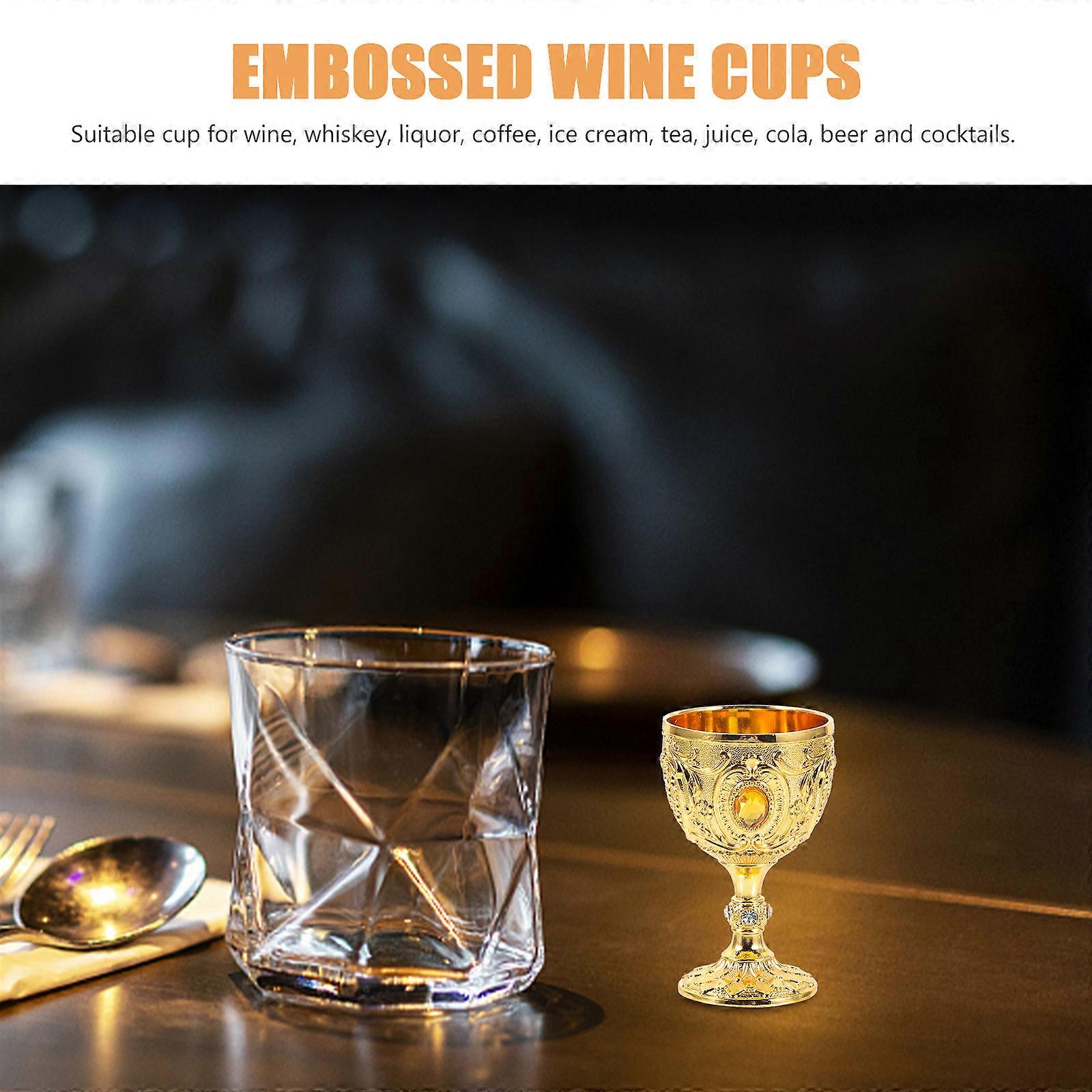 European Style Wine Cup Small Liquor Cup Vintage Metal Cup Engraving ...