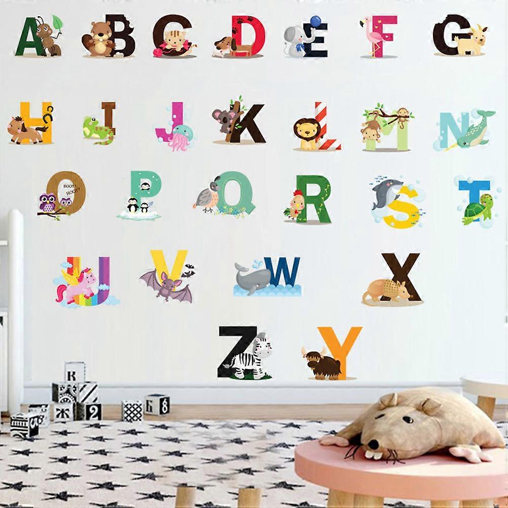 26 Pcs Pvc Alphabet Wall Decals For Kids Rooms Animal Abc Playroom ...