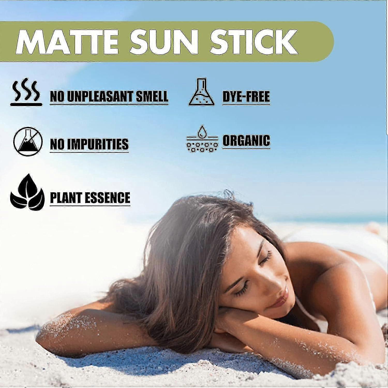 2pcs Matte Sun Stick,sun Stick Spf 50,moisturizing Sunscreen,light ...