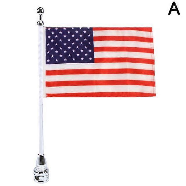 Motorcycle Rear Luggage Rack Flag Mount Pole USA American Skull ...