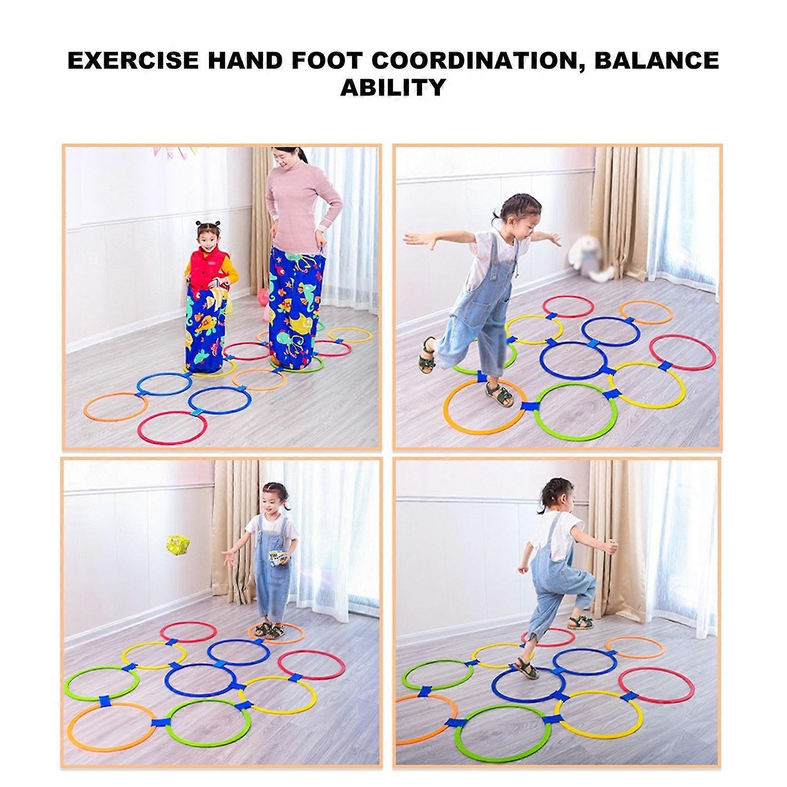 10PCS Kids Exercise Hoops Jumping Hopscotch Game Rings for Sensory ...