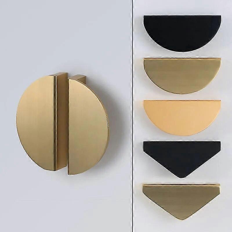 1pcs Half Moon Cabinet Door Pull Modern Moon Shape Closet Handles Black ...