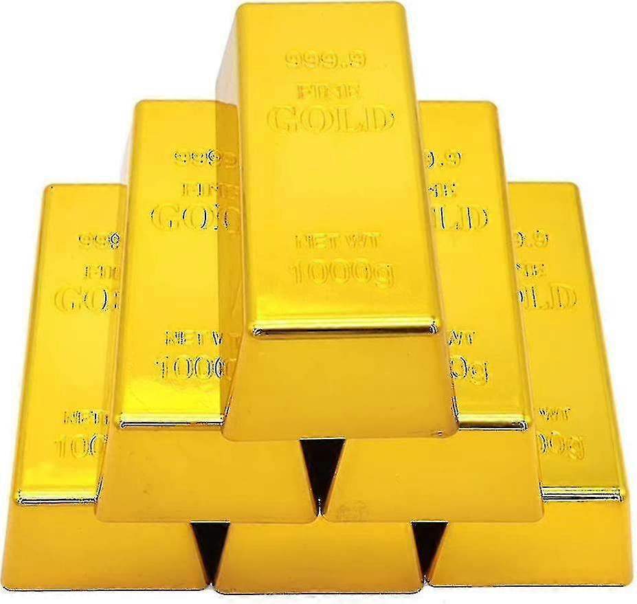 2pcs Fake Gold Bar Fake Golden Brick Replica Decorations Realistic Gold ...