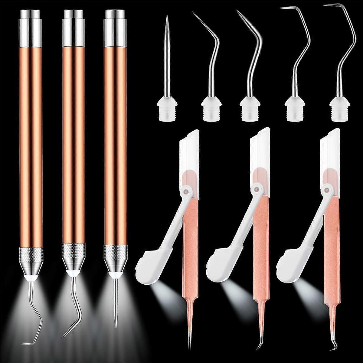 Weeding Tools Set Vinyl with LED Light Set 3 LED Pen with 5 Pin and ...
