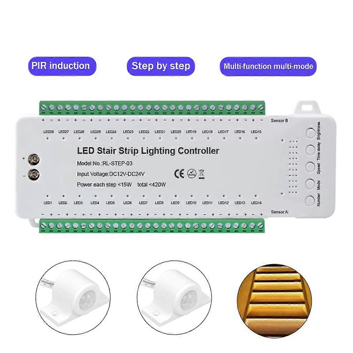 Stair LED Motion Sensor Controller Smart Stair Induction Controller LED ...