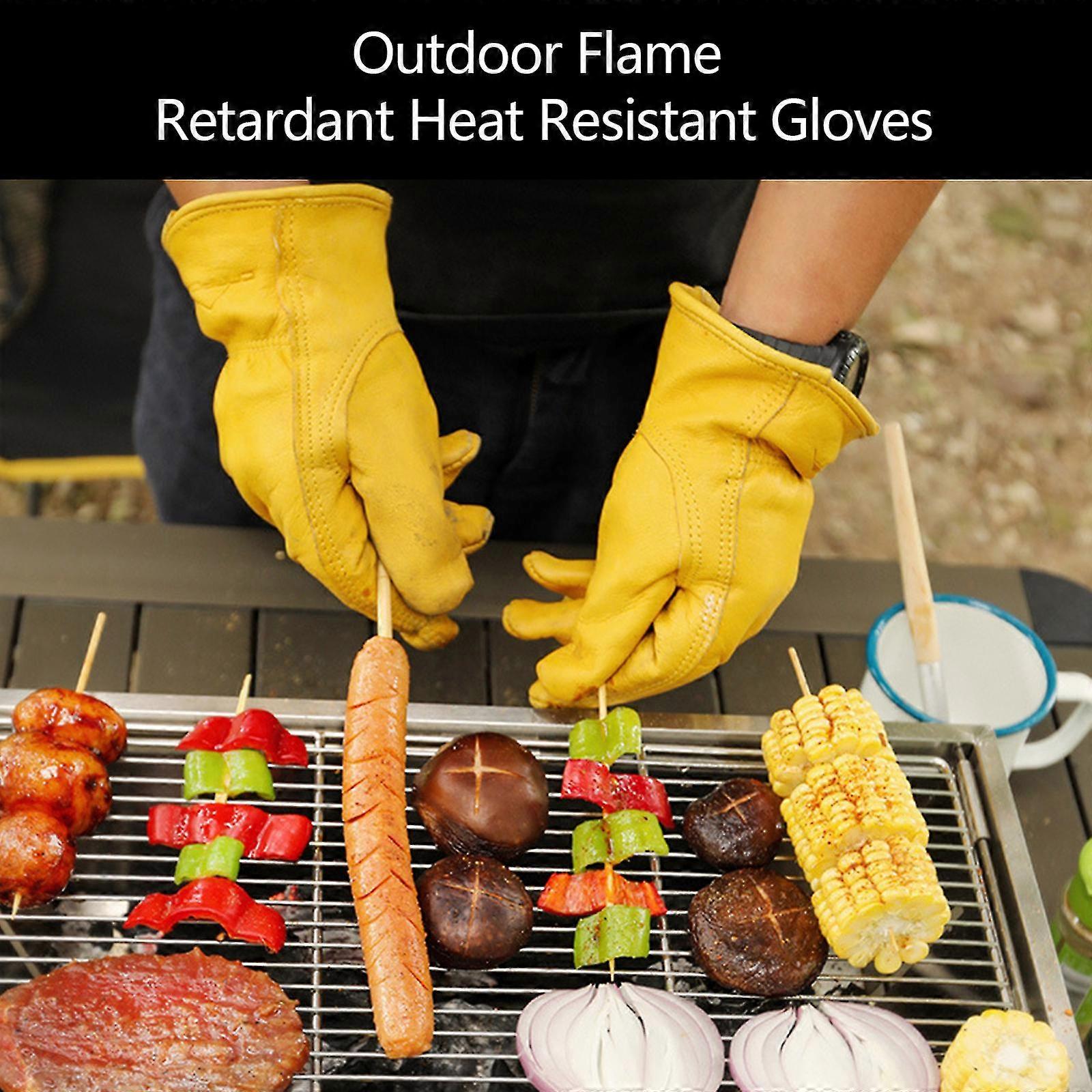 1 Pair Of Bbq Grilling Cooking Gloves Extreme Heat Resistant Oven Welding Gloves | Fruugo UK