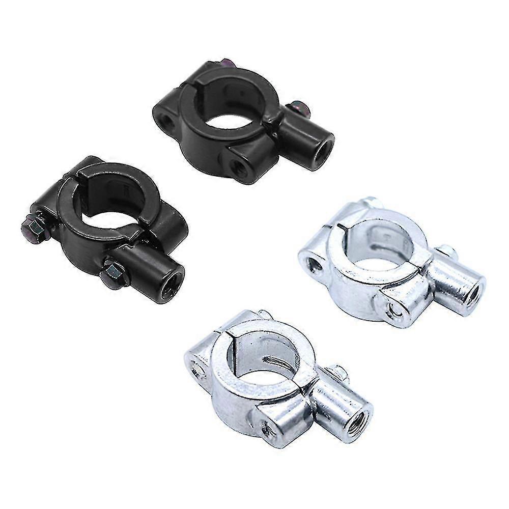 Silver Handlebar Mirror Mount Clamp Aluminum Handlebar Rearview Side ...