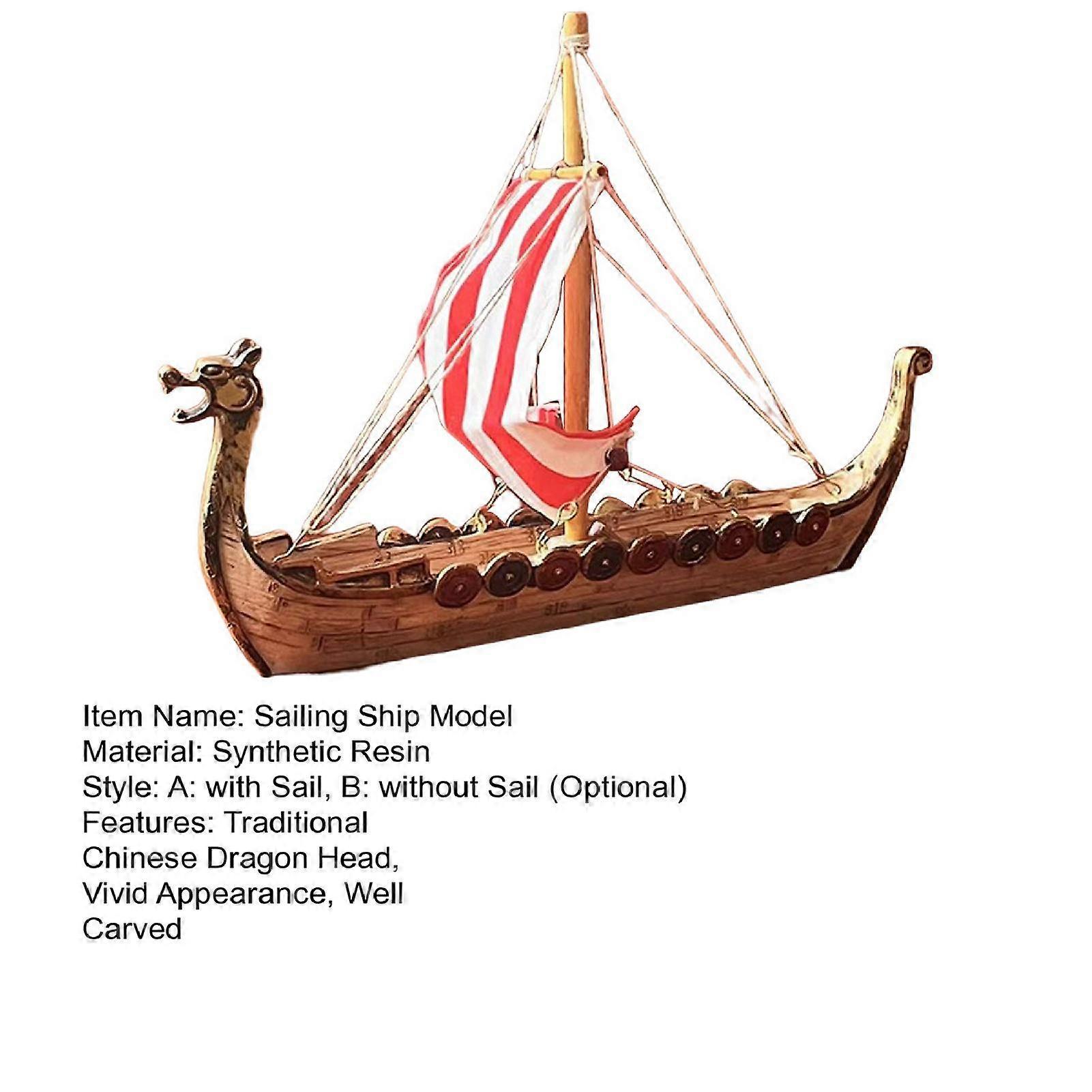 Sailing Ship Model Vintage Nostalgic Traditional Chinese Dragon Head ...