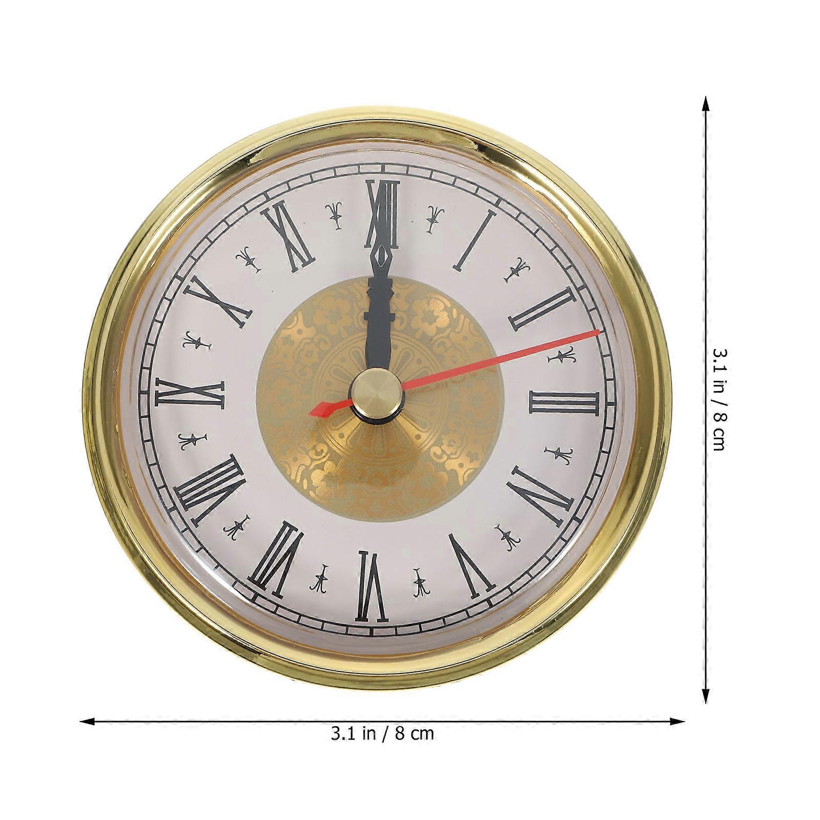 Retro Clock Insert DIY Round Clock Head Roman Number Inlaid Clock Head ...
