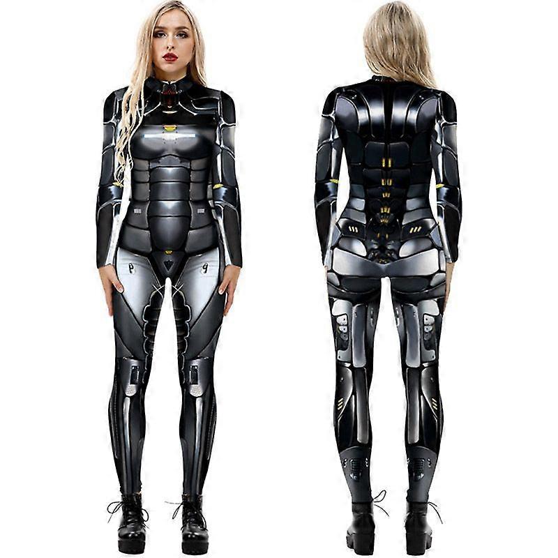 Adults Women Funny Armor 3D Print Jumpsuit Halloween Cosplay Carnival ...