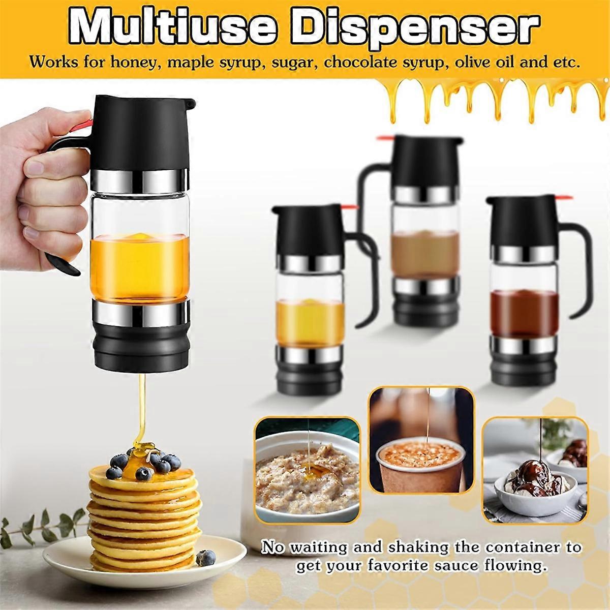 Honey Dispenser Jar, 10 Oz No Drip Glass with Handle Durables Clear ...