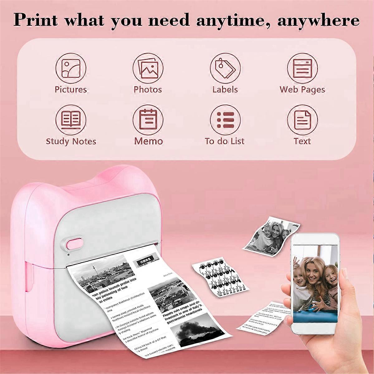 Mini Printer Sticker Maker, Portable Thermal Sticker Printer, Mini ...