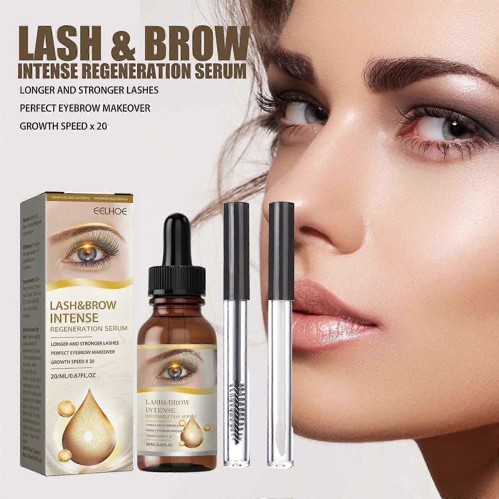 Eyelash And Eyebrow Powerful Regeneration 20ml Dark And Thick, With ...