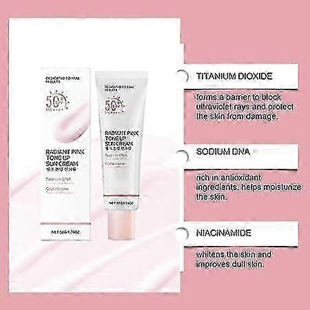 Pink Tone Up Sun Cream 50ml, SPF/SPF 50+PA++++, Pink Tone-up Sun ...