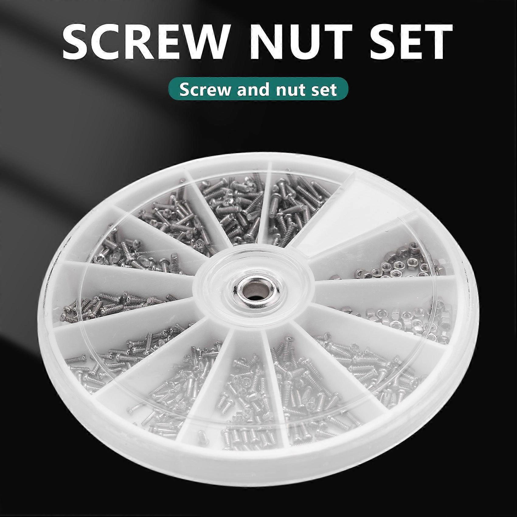 600 Pcs/Set Small Stainless Steel Screws 12 Kinds of Electronics Nuts ...