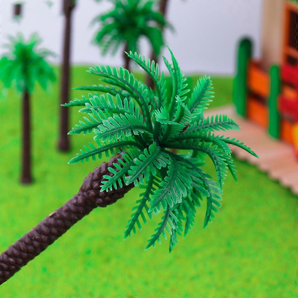 Set of 30 Plastic Green for Palm Tree Coconuts Cupcake Topper Scenery ...