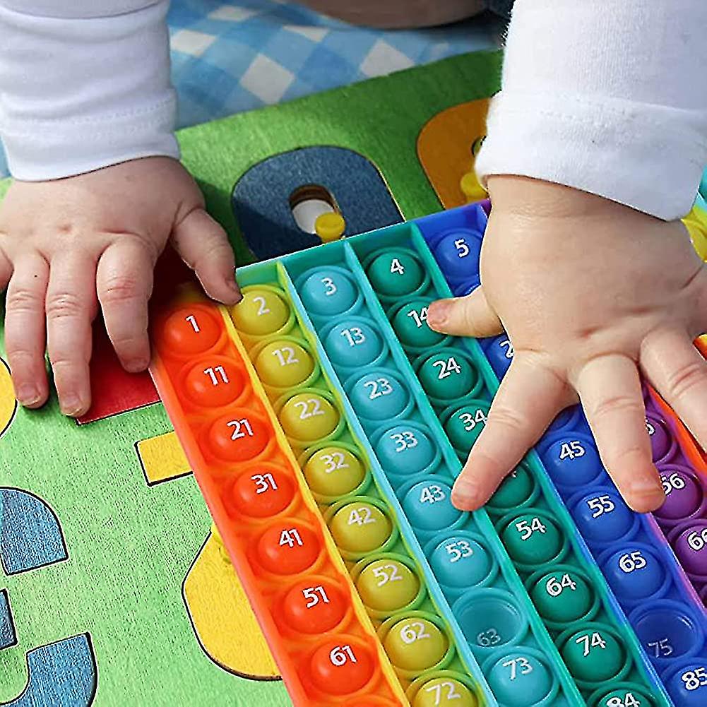 1-100 Numbers Tables Push Pop Square Pop Fidget Toys It Game, Silicone ...