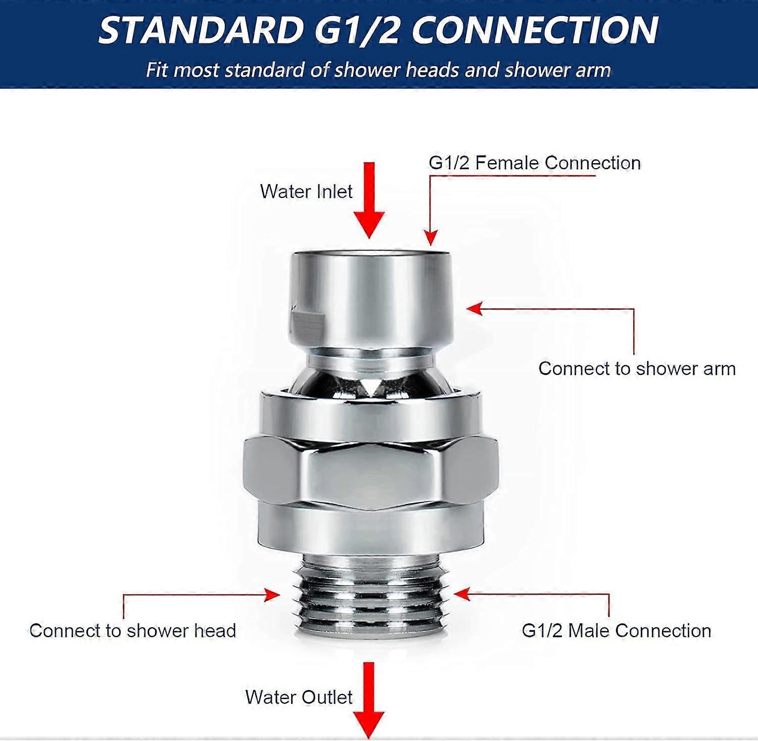 Shower connector ball joint replacement shower head swivel ball adapter ...