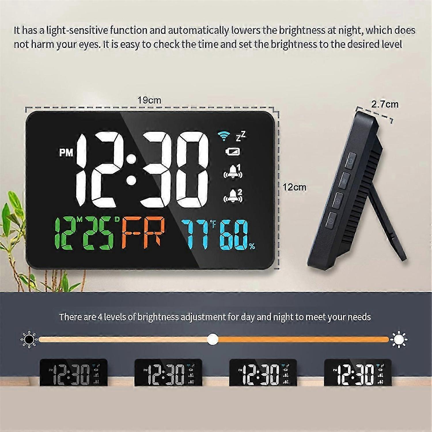 USB Plug WiFi Desktop Clock Intelligent Thermometer Hygrometer with ...