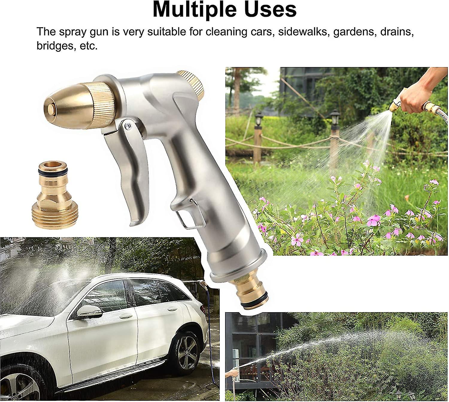 Metal Watering Gun, High Pressure, Heavy Duty Garden Water Gun, For Car ...