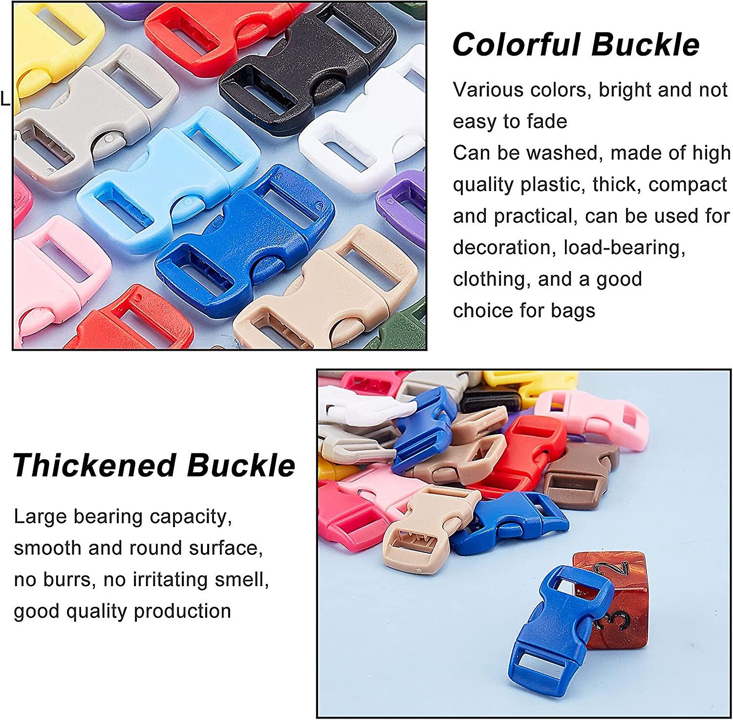 130pcs 13 Colors Release Buckles, 1/2 Inch Plastic Buckle Replacement ...