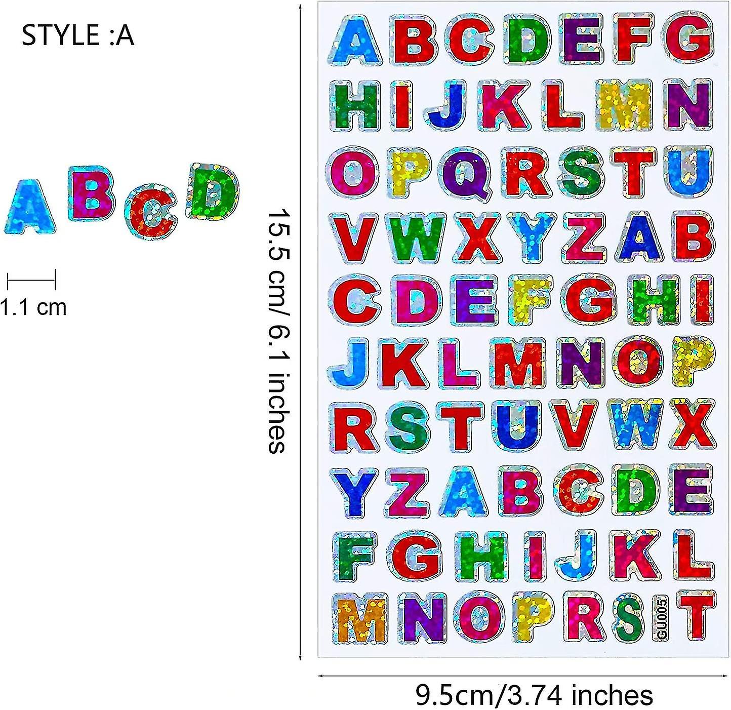 Colorful A-z Alphabet, 20 Sheets Letter Stickers Colorful Alphabet ...
