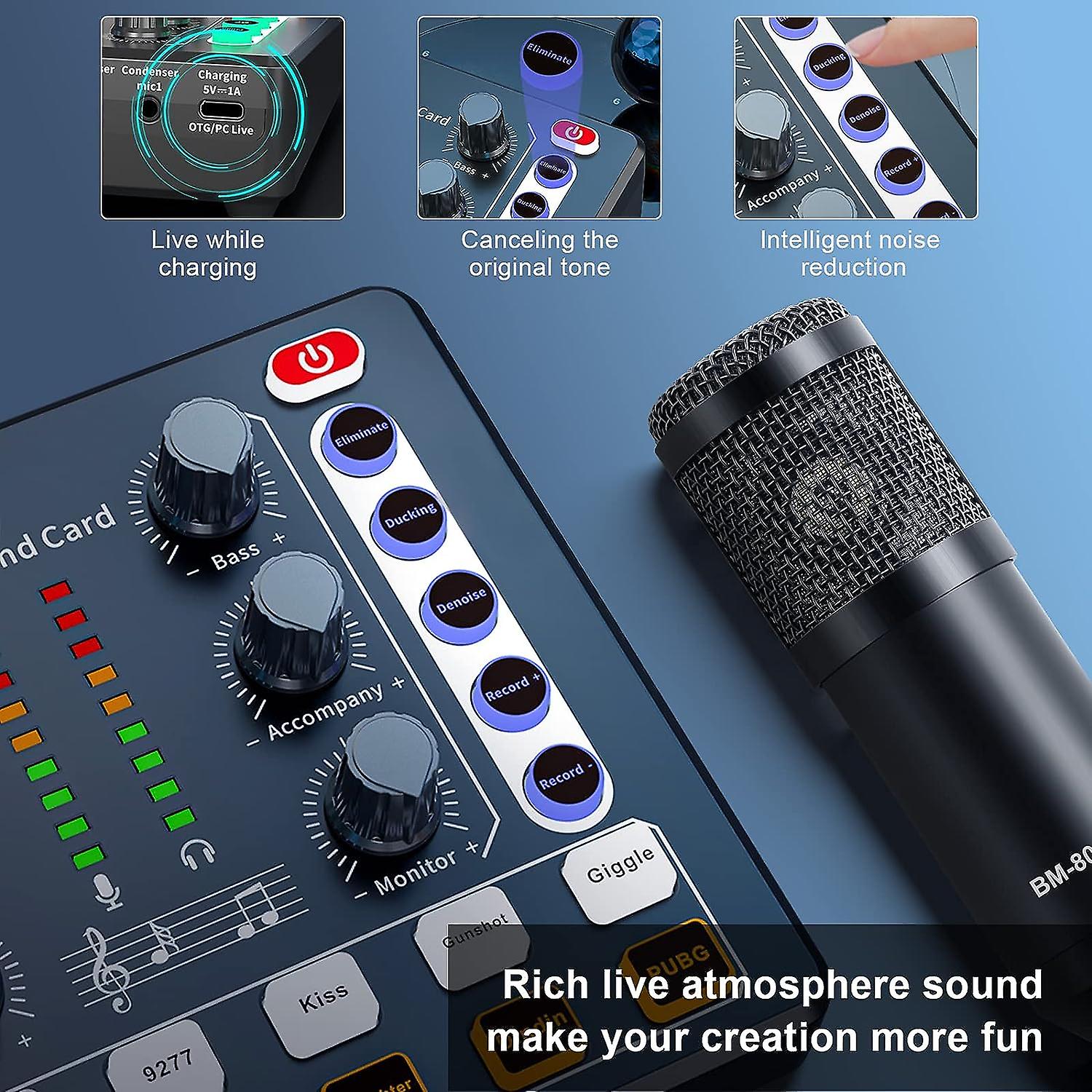 Audio Mixer,audio Interface With Dj Mixer Live Sound Card Effects And ...