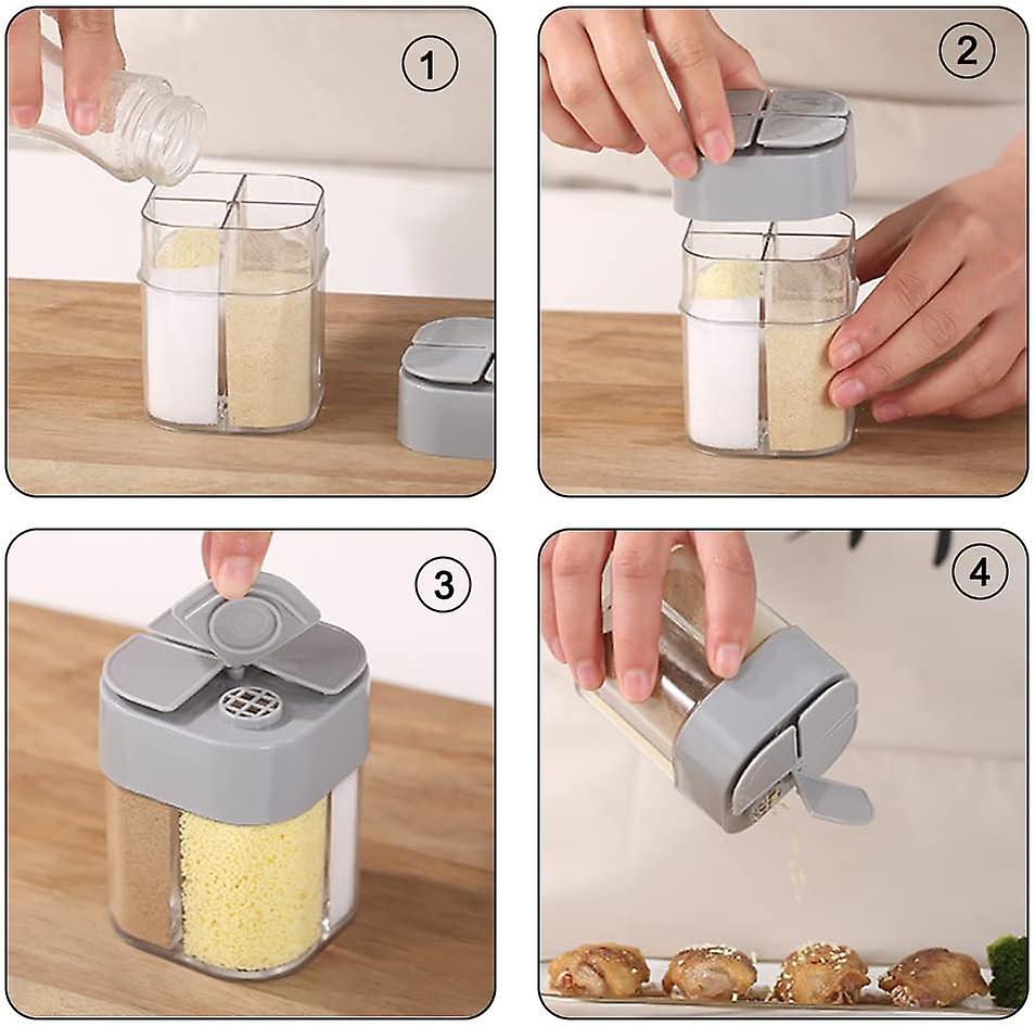 2 Pieces Spice Jars, Square Spice Jars, Spice Storage Jars, Kitchen Spice Jars, Transparent Salt ...