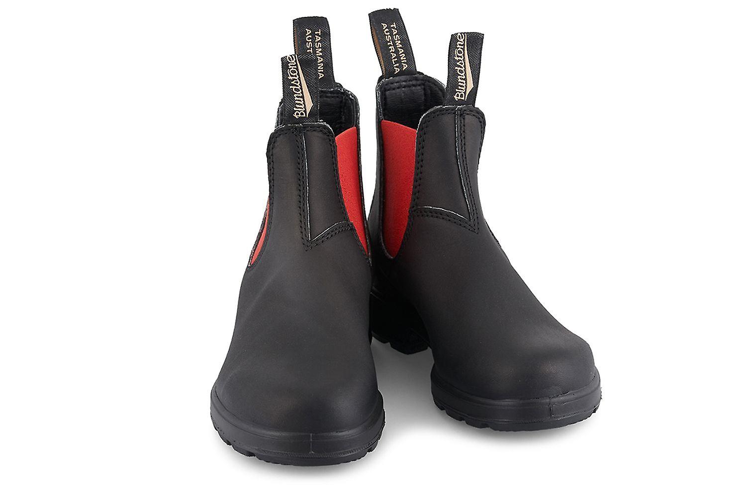 Blundstone 508 Black Red Leather Chelsea Boots | Fruugo UK