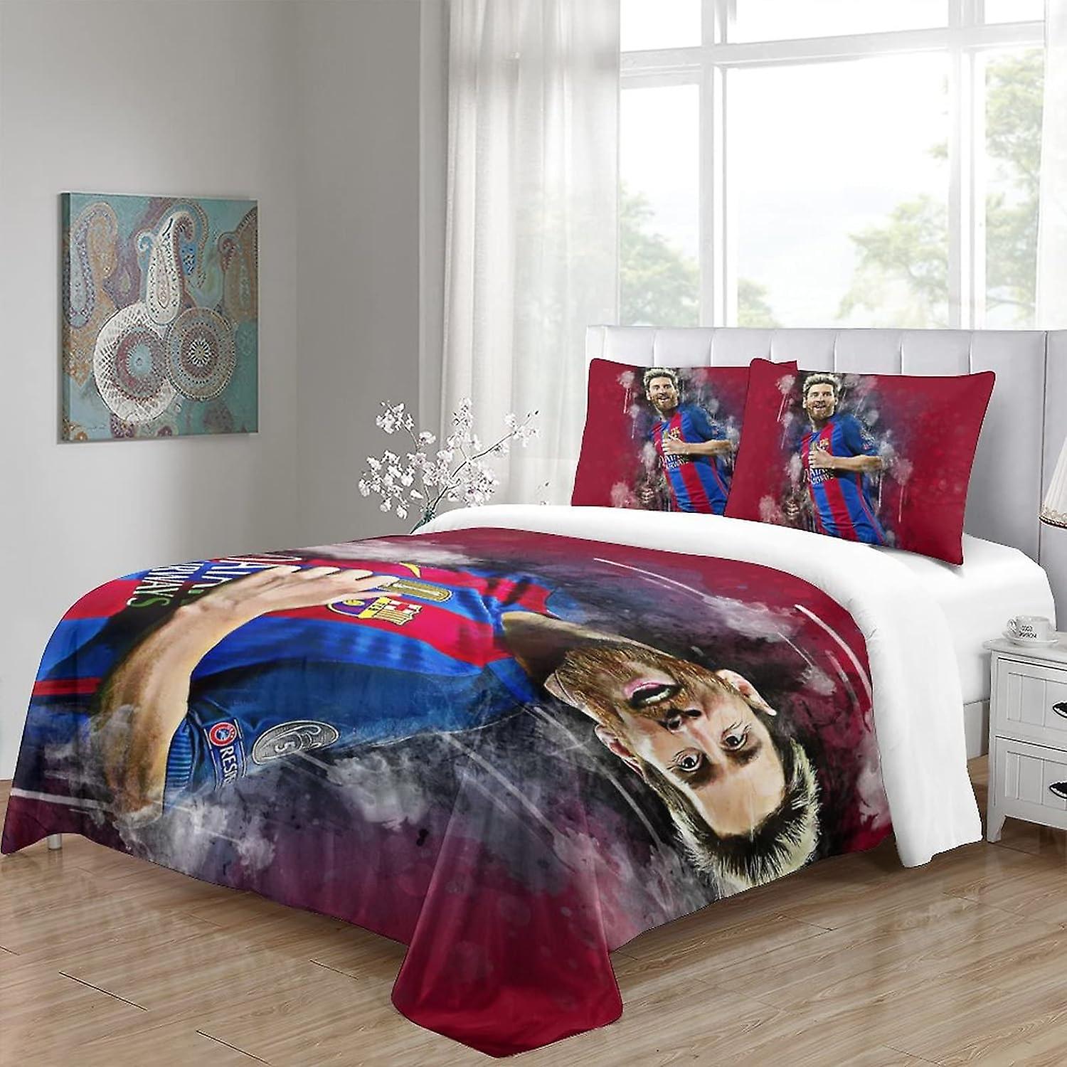 Messi Bedding Set 3D Football Superstars Duvet Cover Set, Soft 100% ...