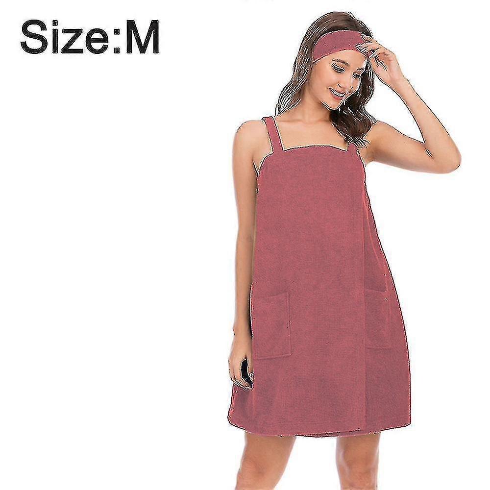 Women"s Bath/shower Wrap Towel Dress With Straps Closure Lightweight ...