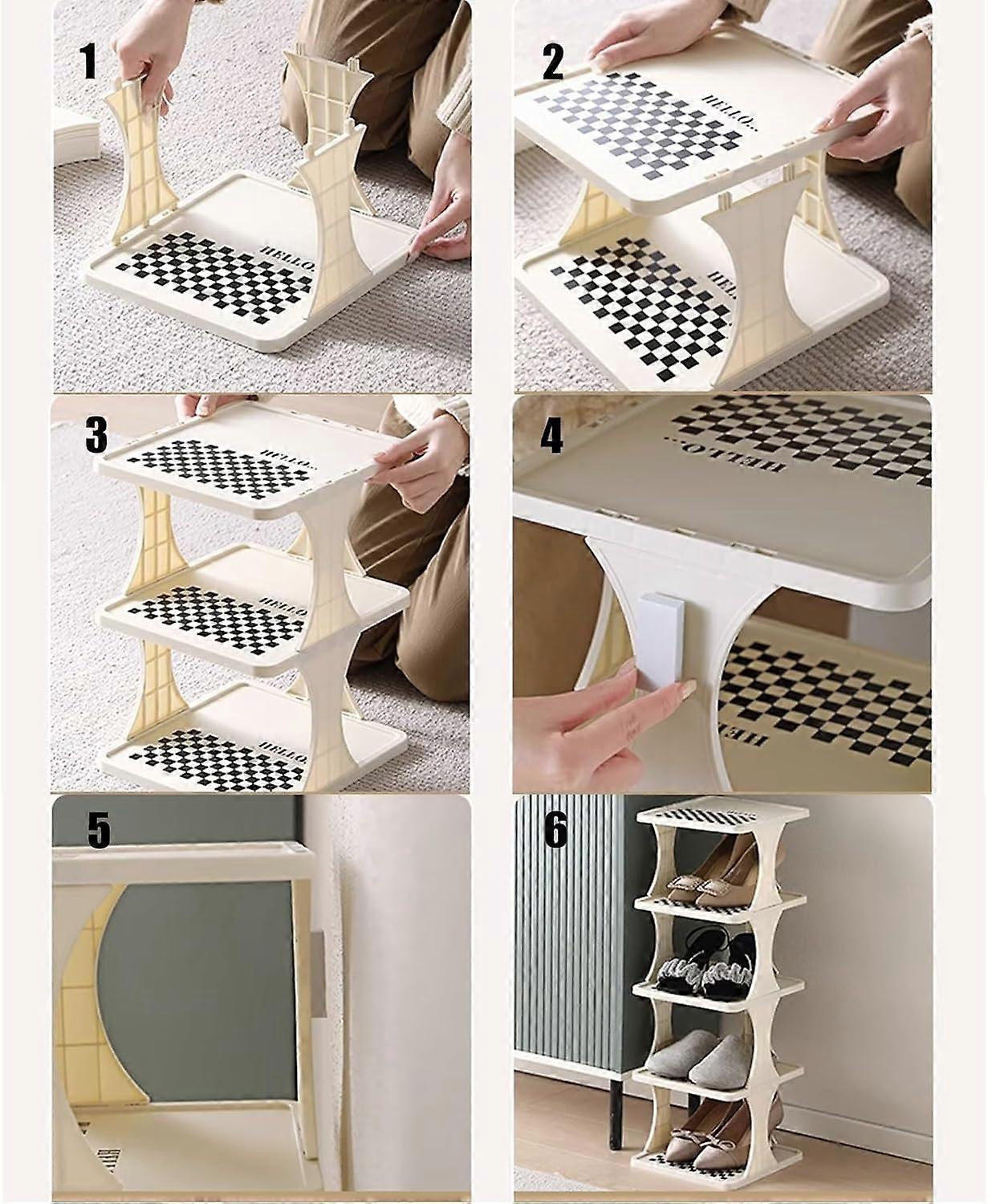 Foldable Shoe Rack for Small Spaces, Stackable Shoe Rack for Entryway ...