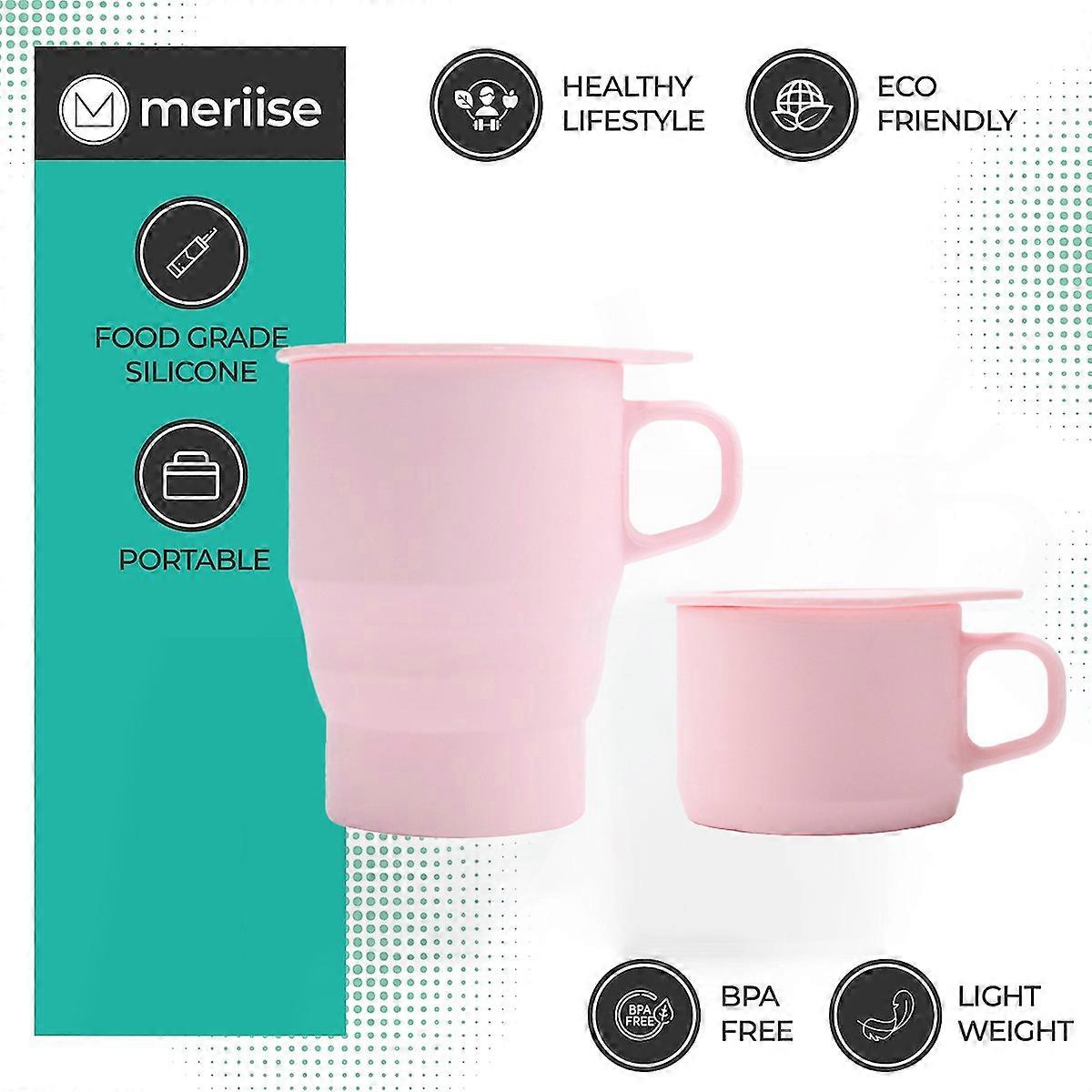 Collapsible Travel Cup with Lid & Straw, Silicone Folding Cup, Reusable ...