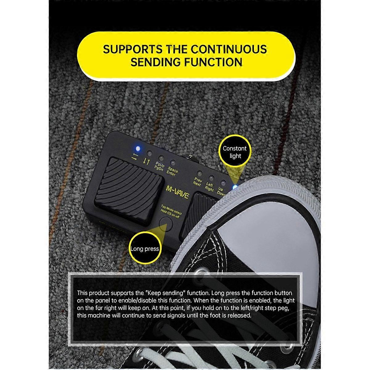 Square Turner Pro Wireless Bluetooth Page Turner Silent Foot Pedal USB ...