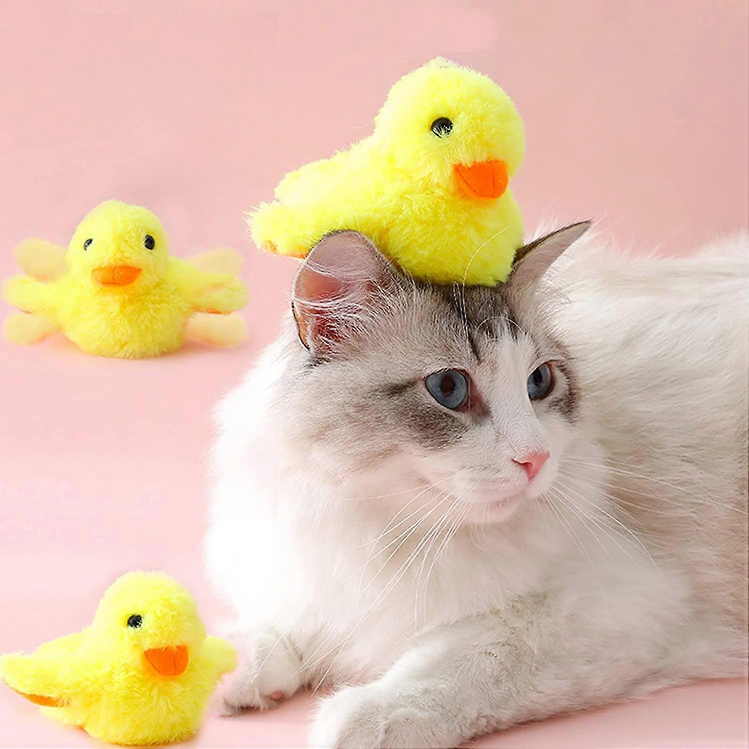 Cat Toy with Catnip, USB Rechargeable Plush Duck Toy, Electronic ...