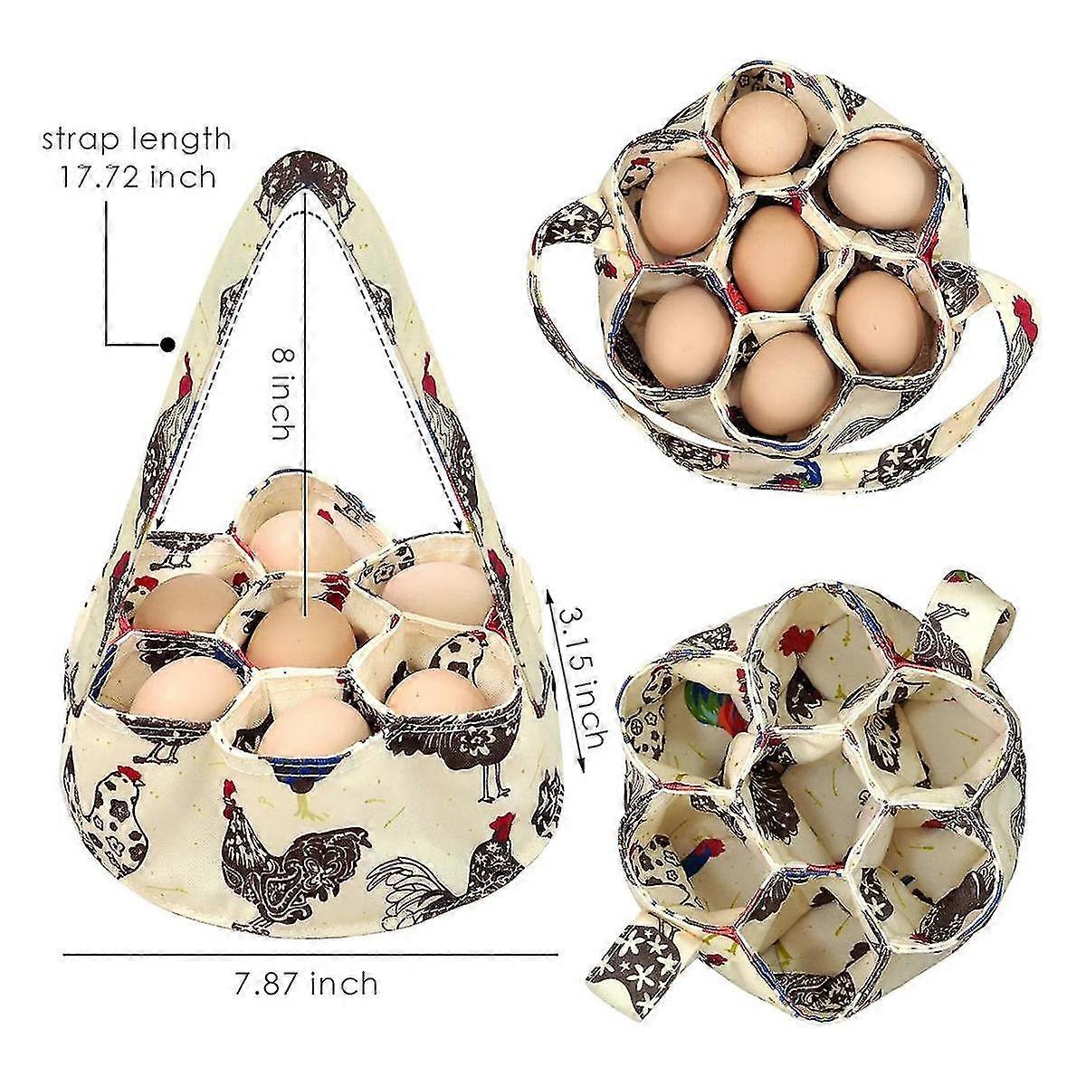 Eggs Collecting Basket With 7 Pouches Eggs Gathering Basket Canvas Egg ...