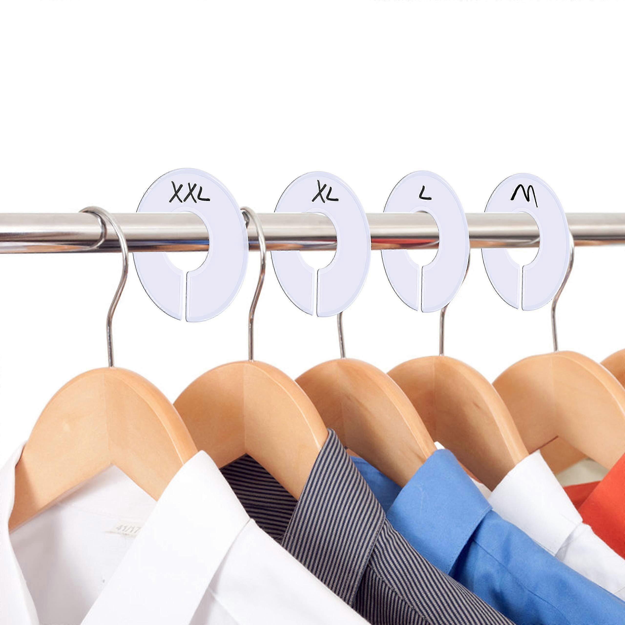 Pack Of 30 White Round Clothes Size Hanger Dividers For Closet (outside ...