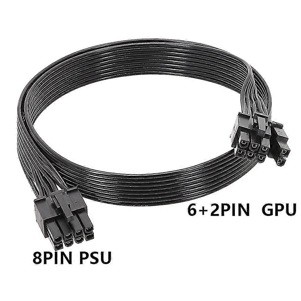 8 Pin To 8 Pin (6+2) Pcie Power Cable 18awg For Graphics Cards - 50cm ...