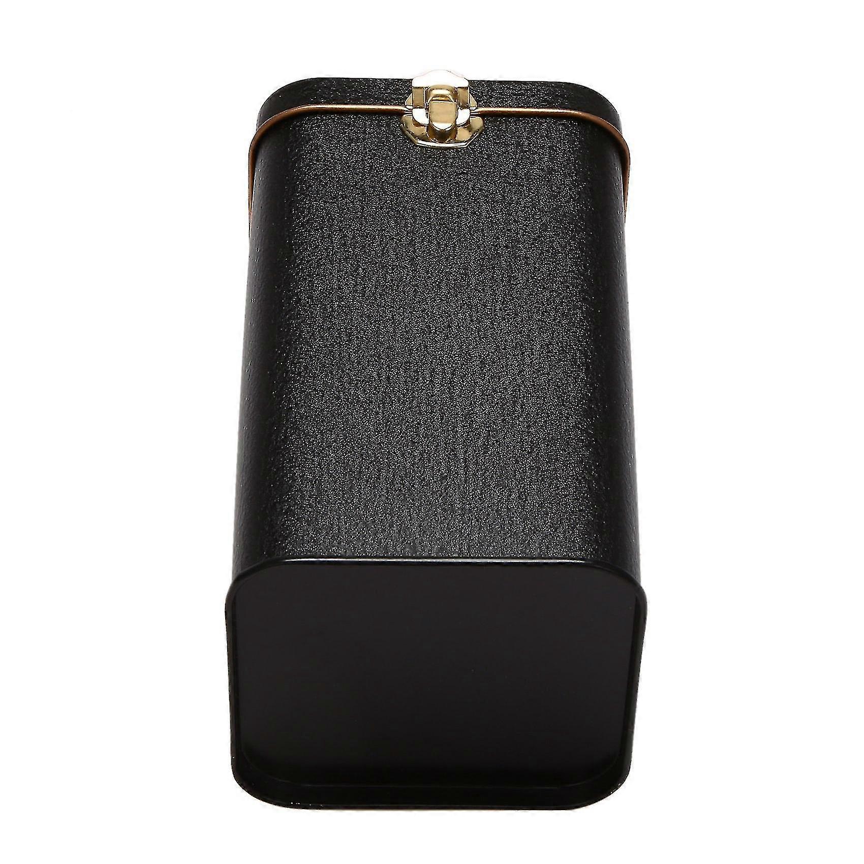 2x Metal Tea Cans High-grade Lock Tinplate Storage Box Tin Can Black ...