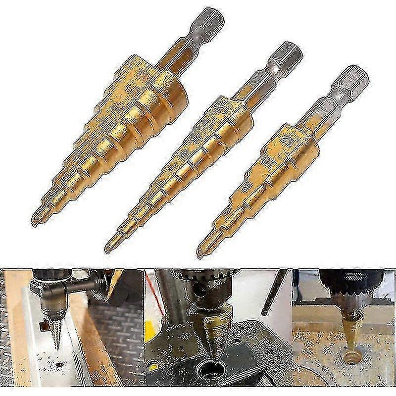 Hss Steel Titanium Step Core Drill Bits 3-12mm 4-12mm 4-20mm Step Cone ...